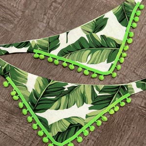 Palms Tree + Fronds Dog Bandana - 100% Cotton Washable, Lined - Etsy