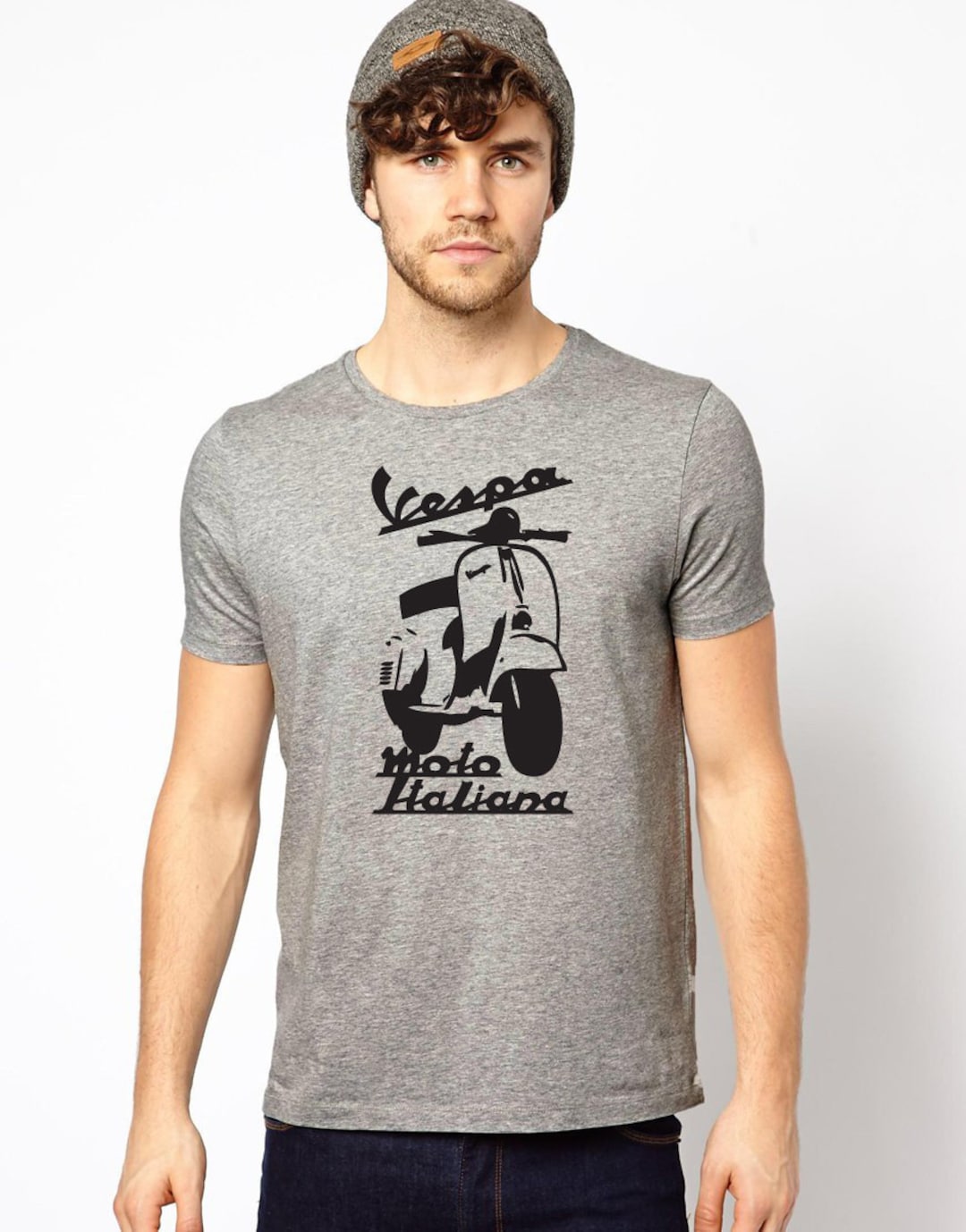 Classic VESPA T-shirt GREY ITALIAN Scooter Piaggio - Etsy