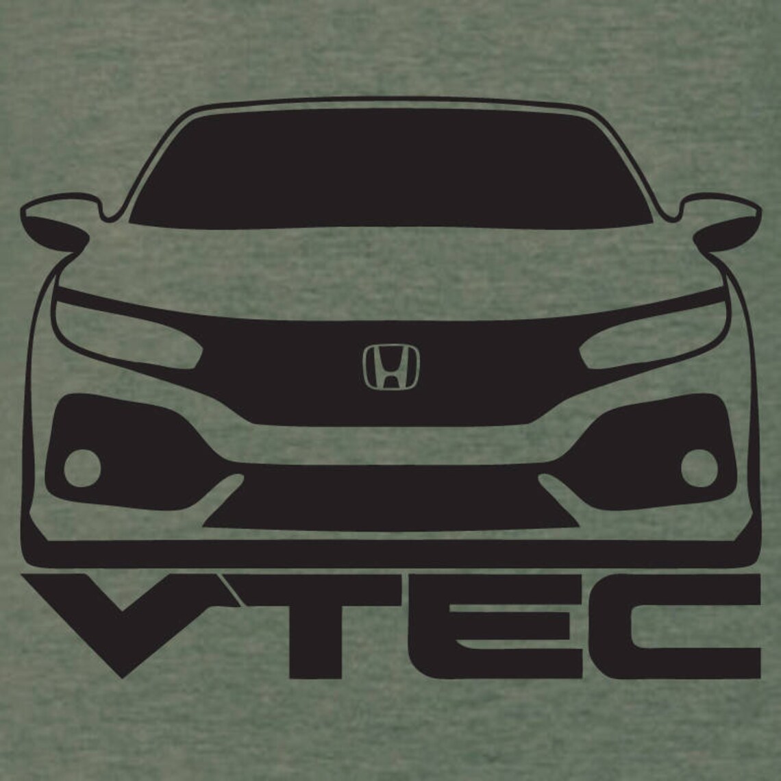 Honda CIVIC T-shirt 10th Generation Grey VTEC Green - Etsy
