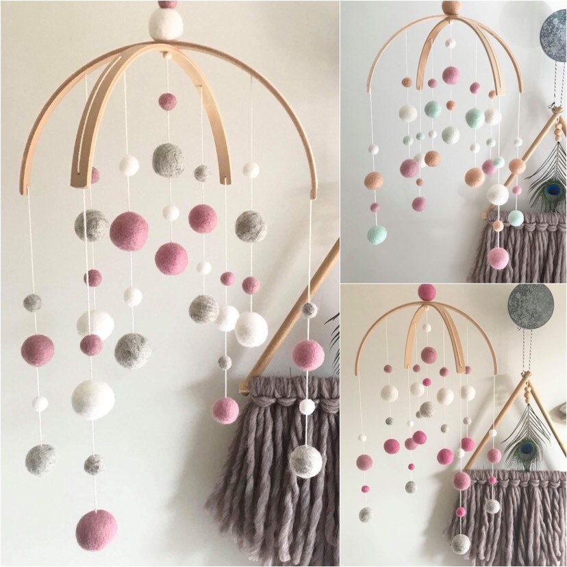 Felt Baby Mobile Baby Girl Standard Double Arch Style | Etsy