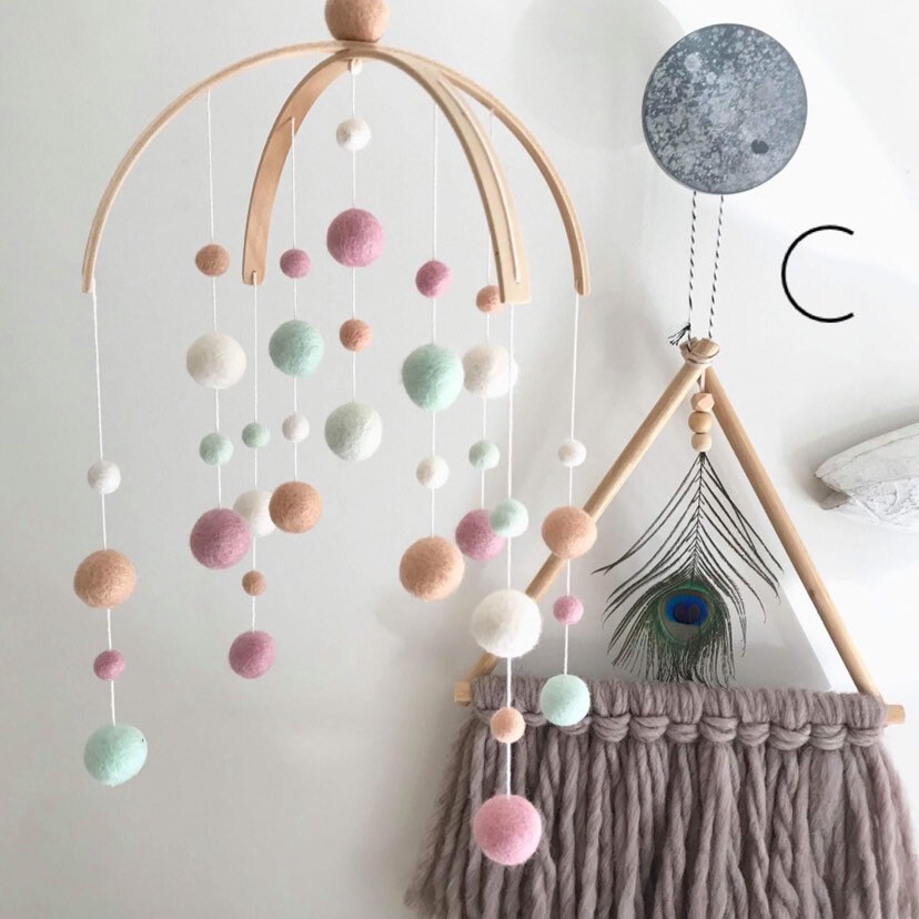 Felt Baby Mobile Baby Girl Standard Double Arch Style | Etsy