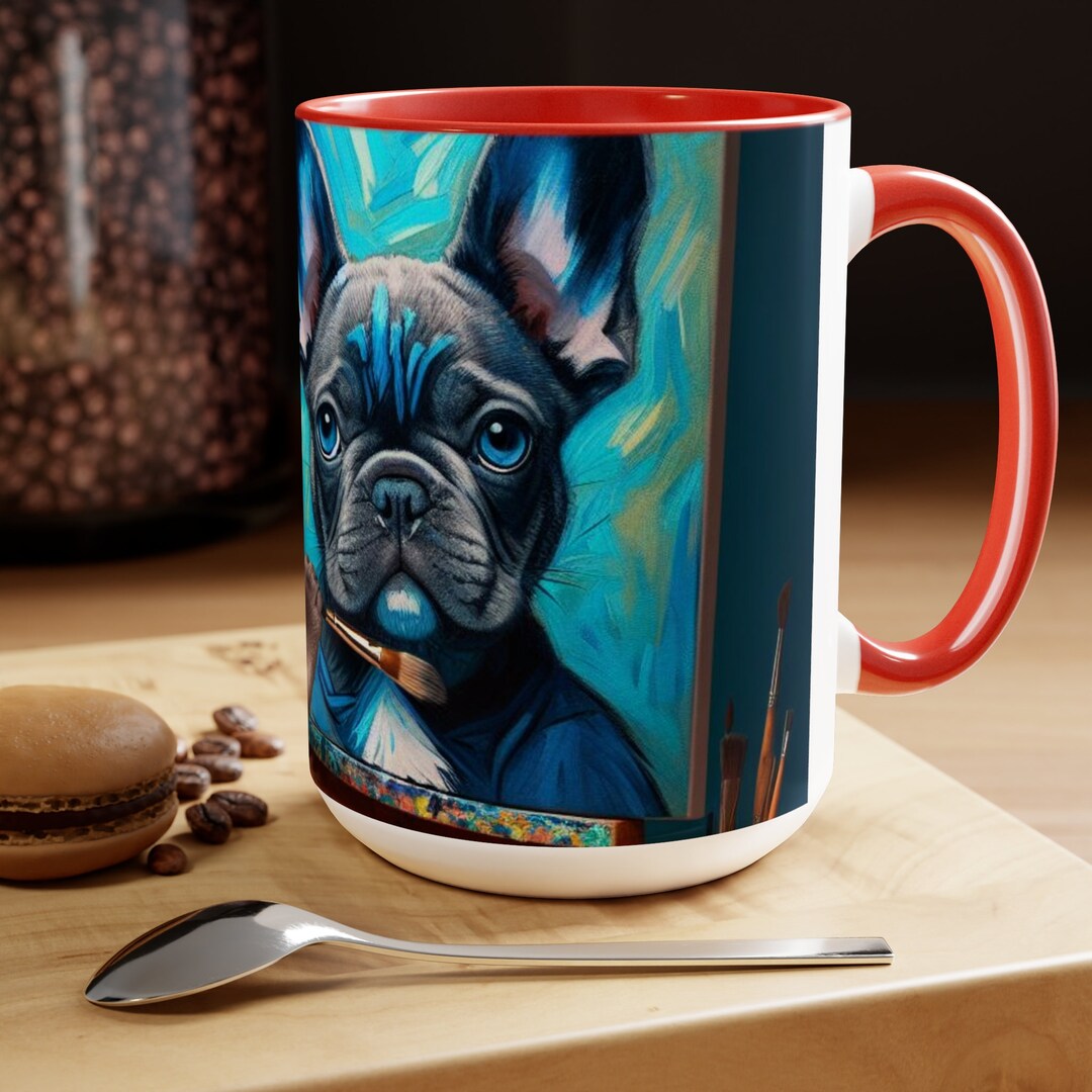NEW MERCH!!** FRENCHIE Puppy With Succulents Portrait! Picasso Inspired ...