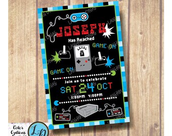 Nintendo invitation | Etsy