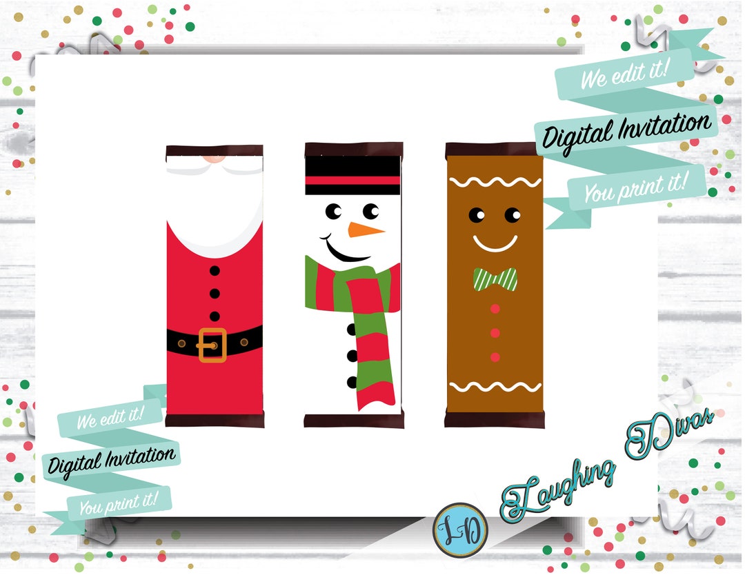 Holiday Chocolate Bar Wrappers,sweets & Treats,christmas Candy Wrappers ...