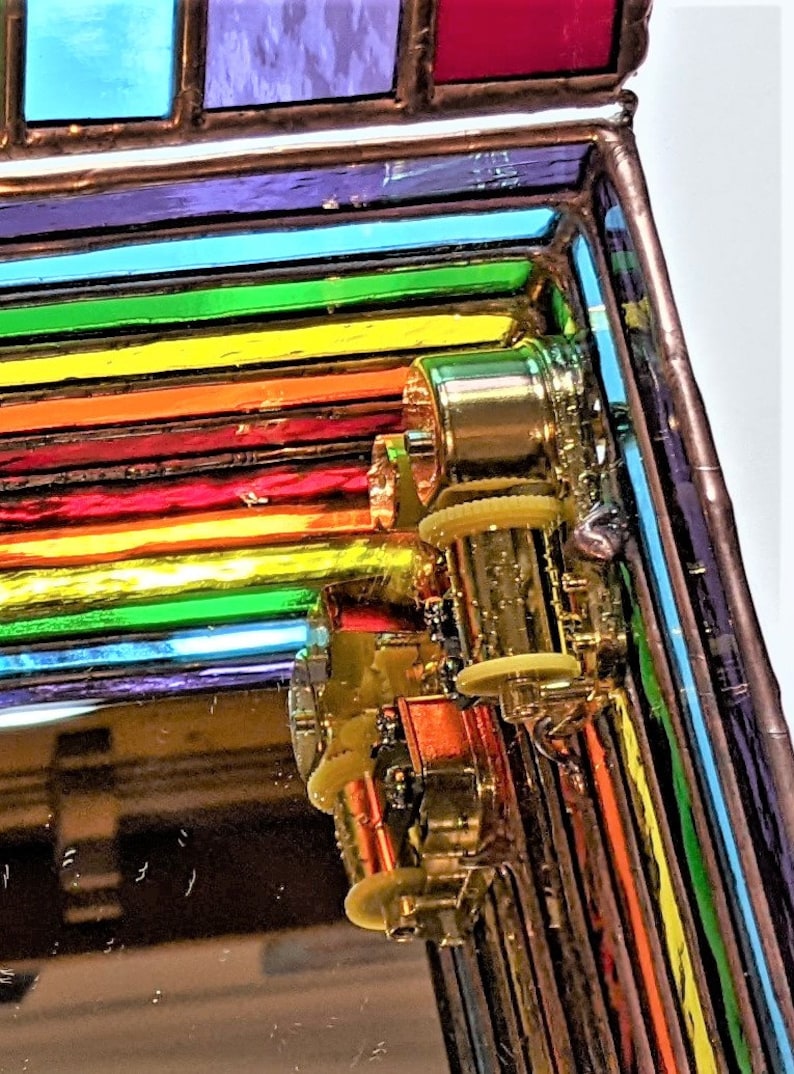 Music Box - Rainbow Stained Glass: Handmade 7" X 5" X 3.5", Personalize ...