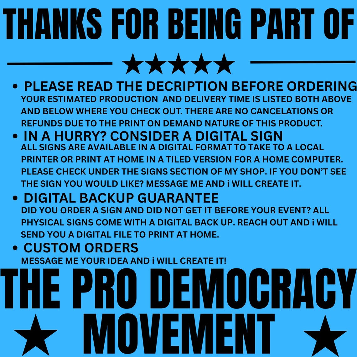 Hands off Our Democracy, Fight Oligarchy Foam Board Sign, Protest Sign ...