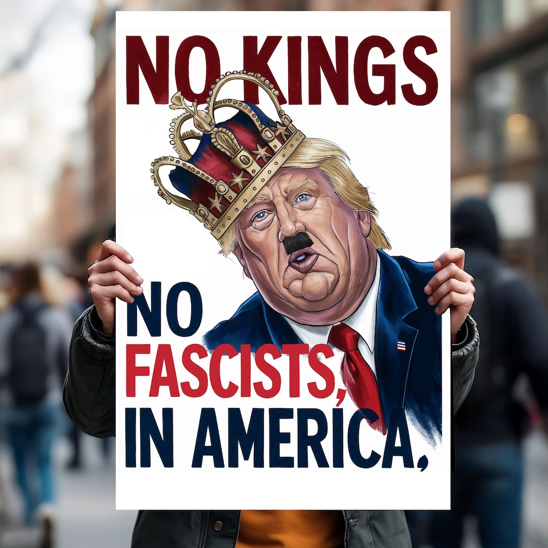 No Kings Day Foam Board Sign, No Fascists in America Protest Sign for ...