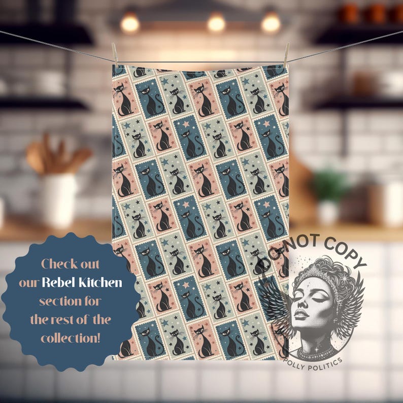 Subtle F Trump Kitchen Towels, Mid Century Mod Cats, Anti Trump Dish ...