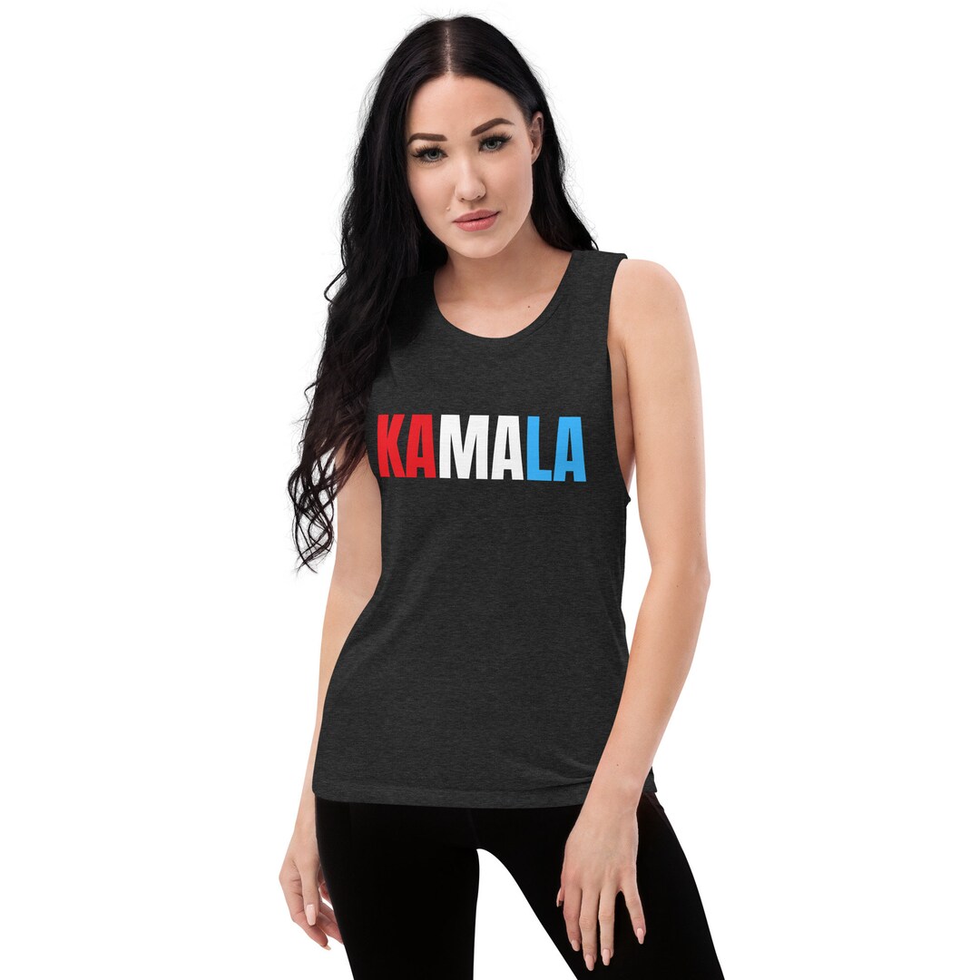 Kamala Ladies Muscle Tank, Harris for President Tank Top, Red White and ...
