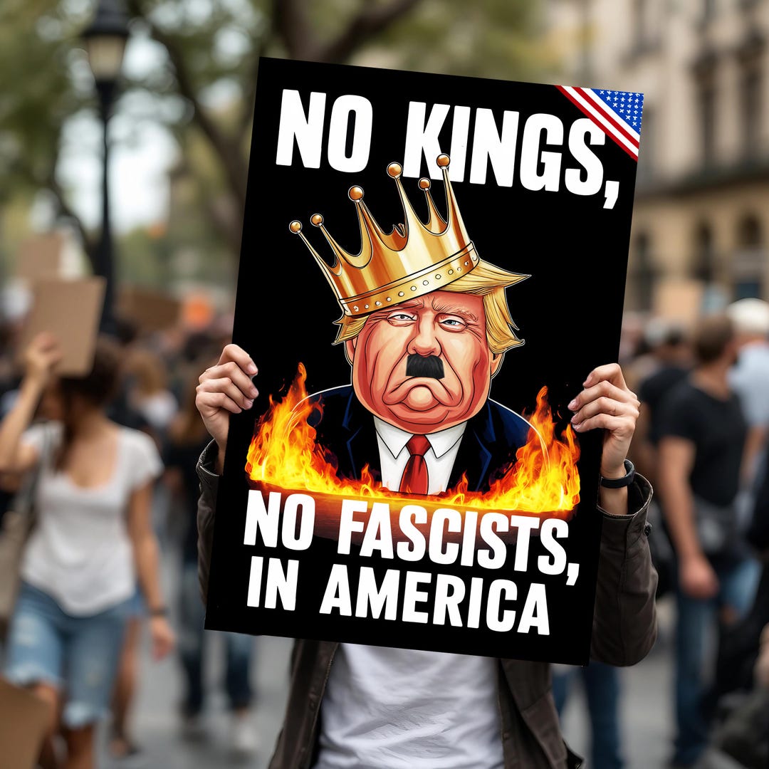 No Kings Day Foam Board Sign, No Fascists in America Protest Sign for ...