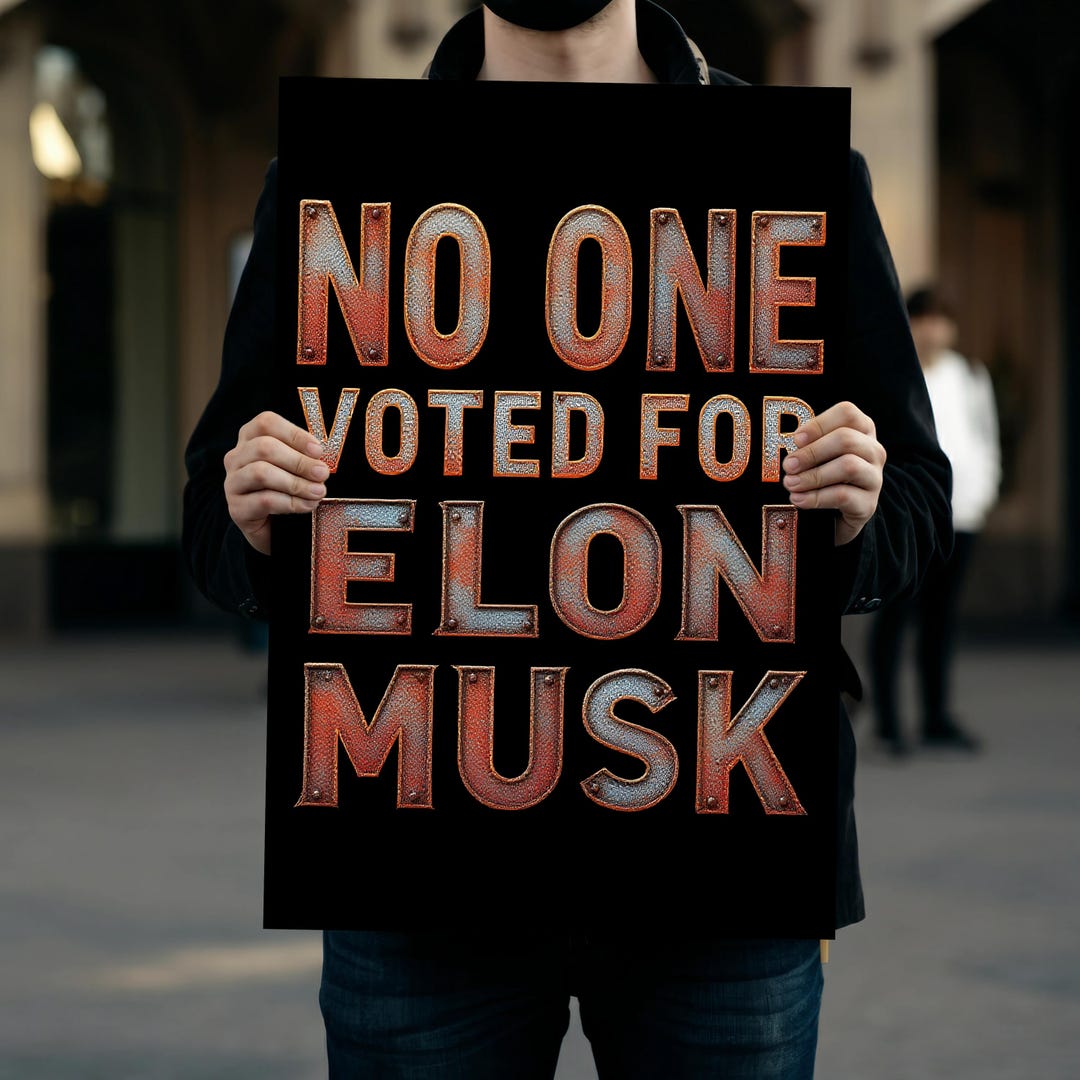 No One Voted for Elon Musk Foam Board Sign, Protest Sign for March ...