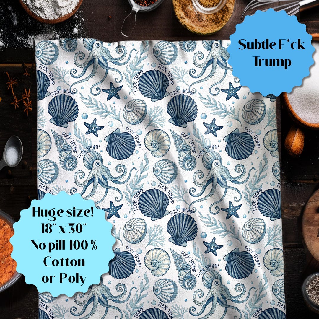 Funny Subtle F Trump Vintage Octopus Andsea Shells Tea Towels, Anti ...