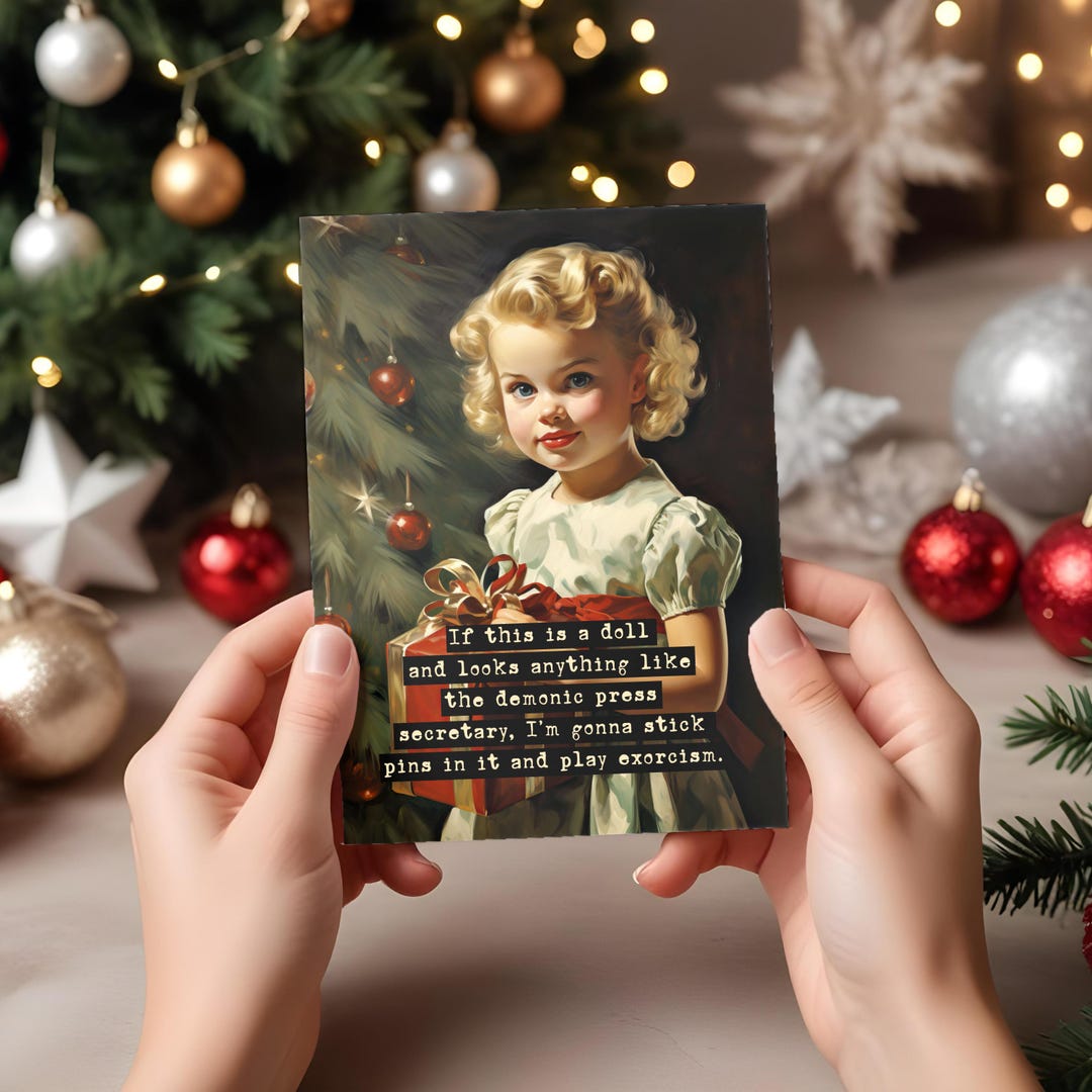 Anti Trump Christmas Greeting Card, Funny Holiday Postcard, Vintage ...