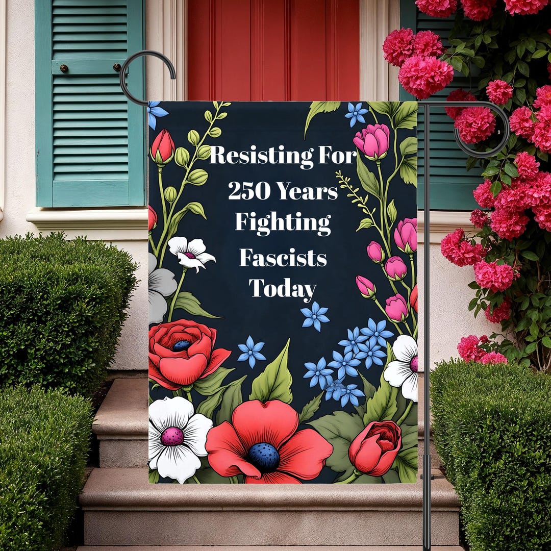 Anti Fascism 250th Anniversary Garden Flag, House Banner, Leftist ...