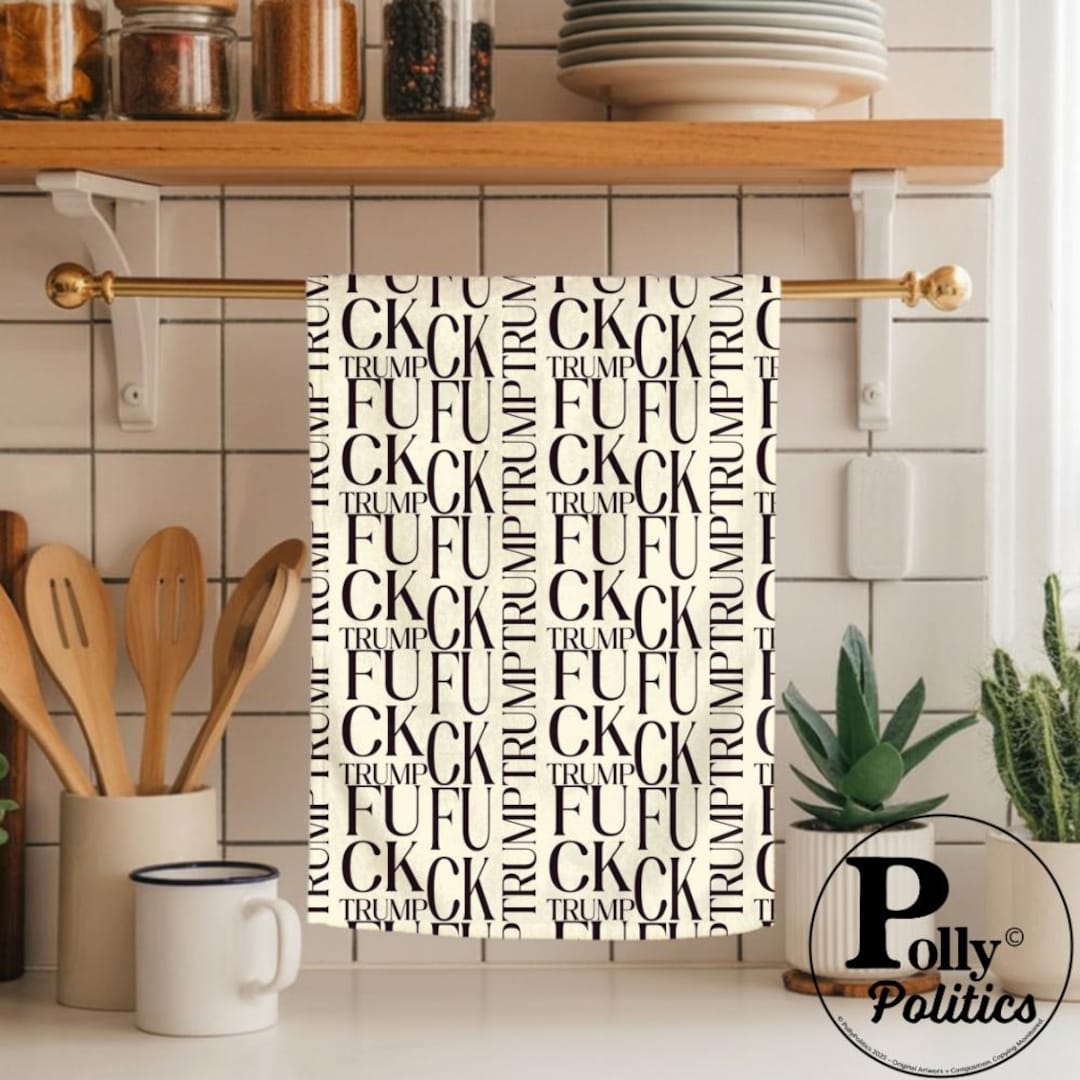 Anti Trump Hand Towel, Subtle F Trump Kitchen Tea Towel, Political Gag ...