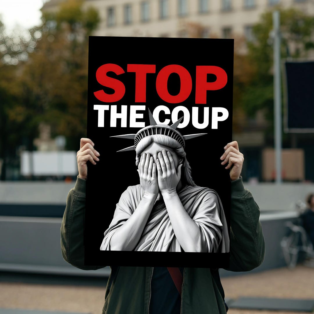 Stop the Coup Statue of Liberty Sign, Digital Art, Png File, Protest ...