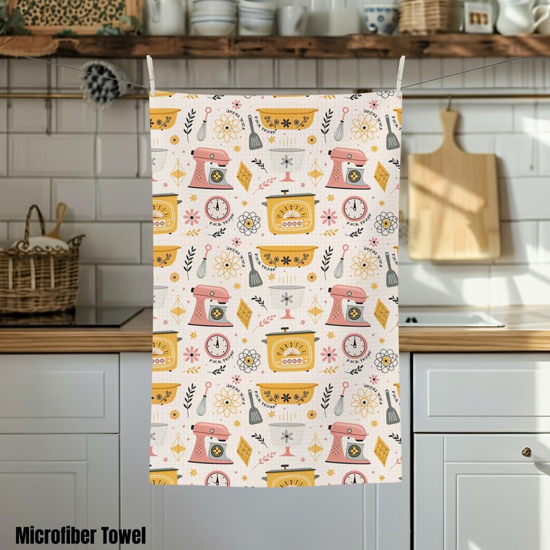 Subtle F Trump Kitchen Tea Towel, Anti Trump Gift, Mid-century Modern ...