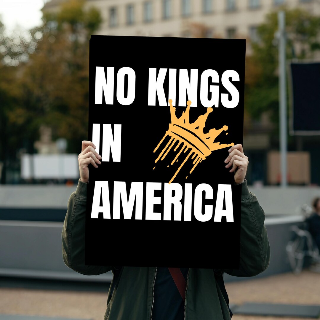 No Kings in America, Fight Oligarchy Protest Sign for March, PNG & PDF ...