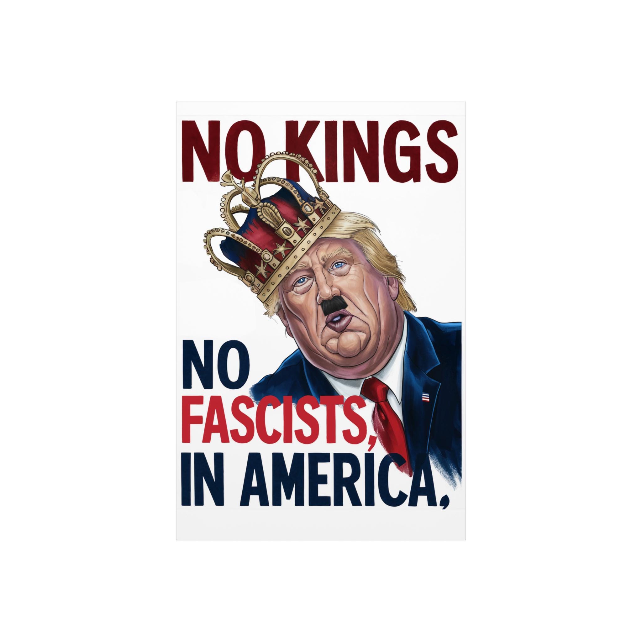 No Kings Day Foam Board Sign, No Fascists in America Protest Sign for ...