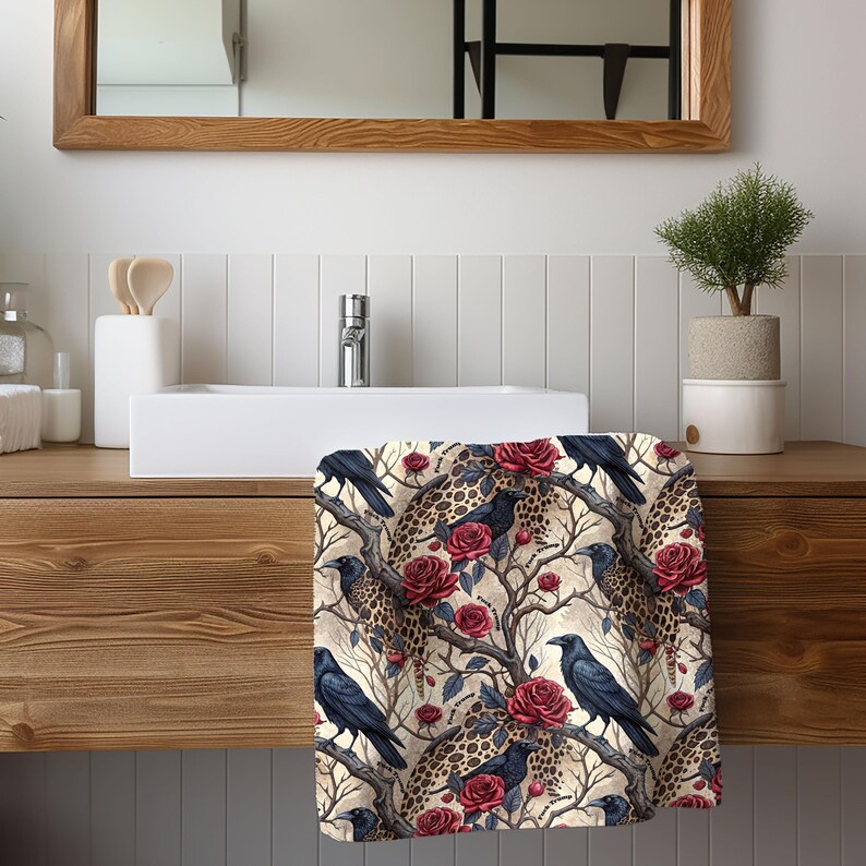 Anti Trump Kitchen Towel, Subtle F Trump Dish Cloth, Gothic Rose Crow ...