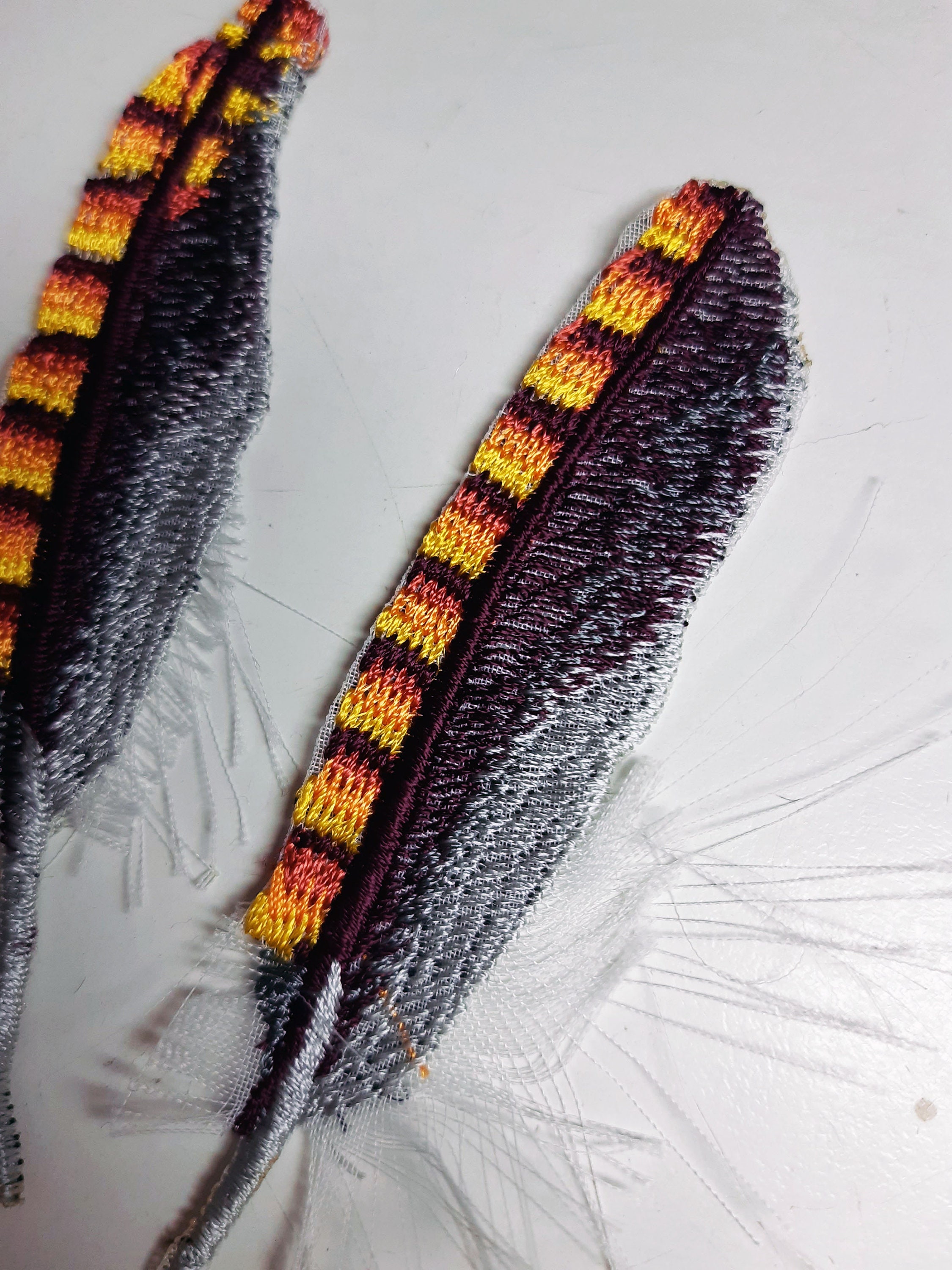 Moks272p Set of Feathers Patches Embroidered Patch | Etsy