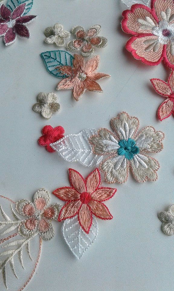 Moksp31 a Set of Fancy Embroidered Delicate Flowers - Etsy