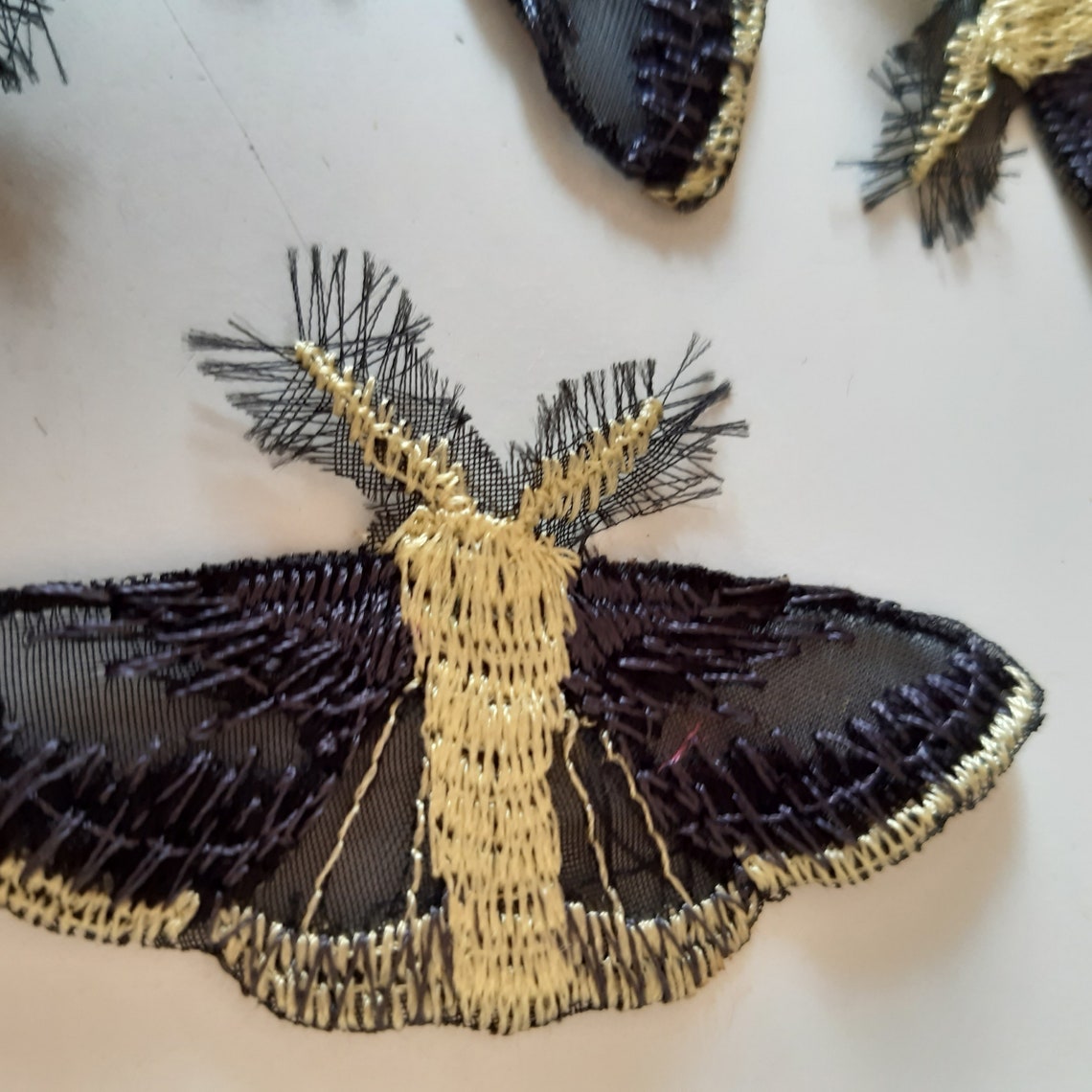 Moks447 Set 4 Psc Moth Patch Black Lemon Butterfly - Etsy