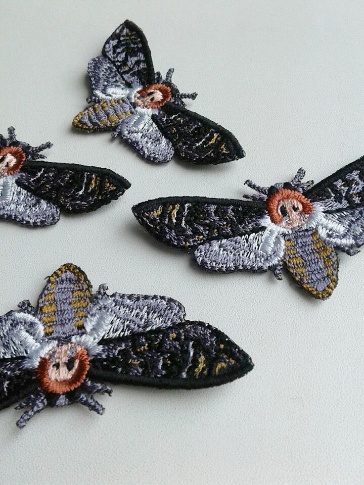 Moks130p Set of 4 Pieces Deathhead Moth Patch Embroidered - Etsy