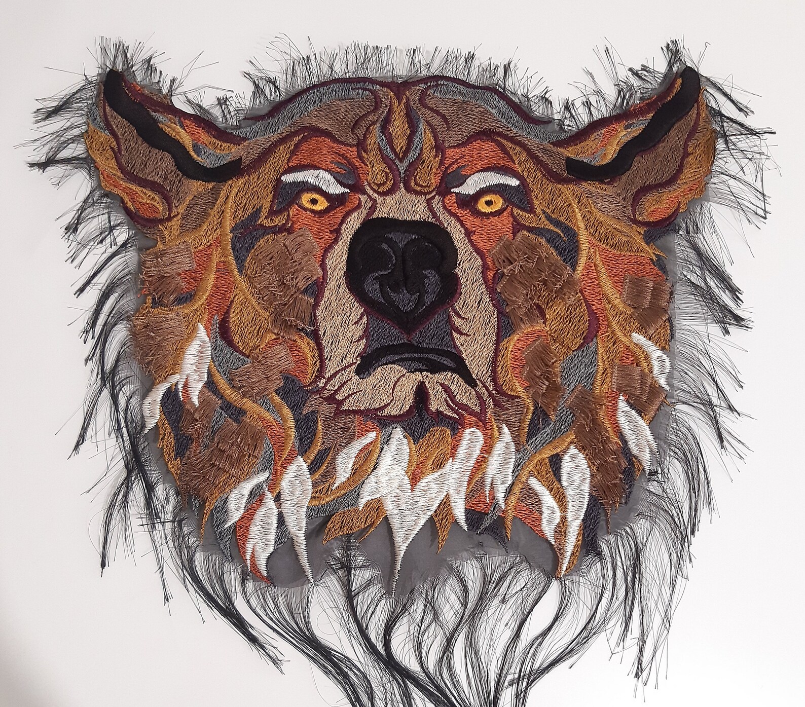 Moks405p Bear Embroidered Patch Bear Head Forest Patch - Etsy