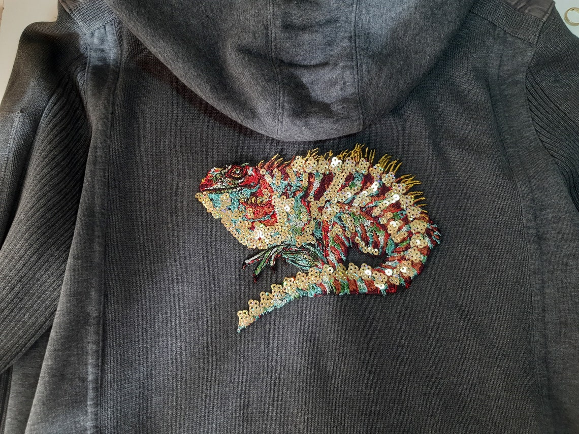 Moks300(p) Iguana Embroidered Patch, Animal Patch - Etsy