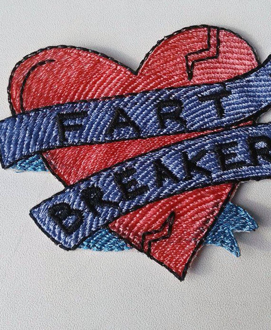 Moks41p fart breaker Hear Embroidered patches | Etsy