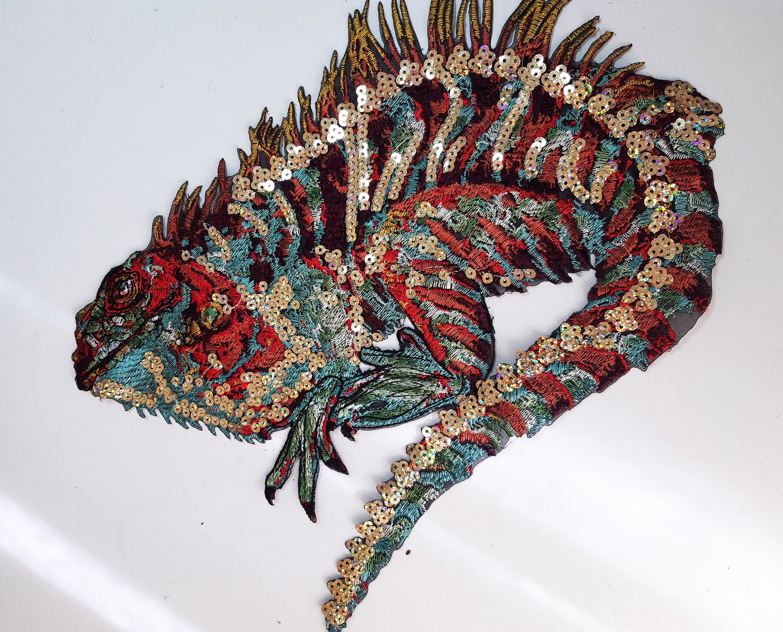 Moks299p Iguana Large Patch Embroidered Patch Fashion Patch | Etsy