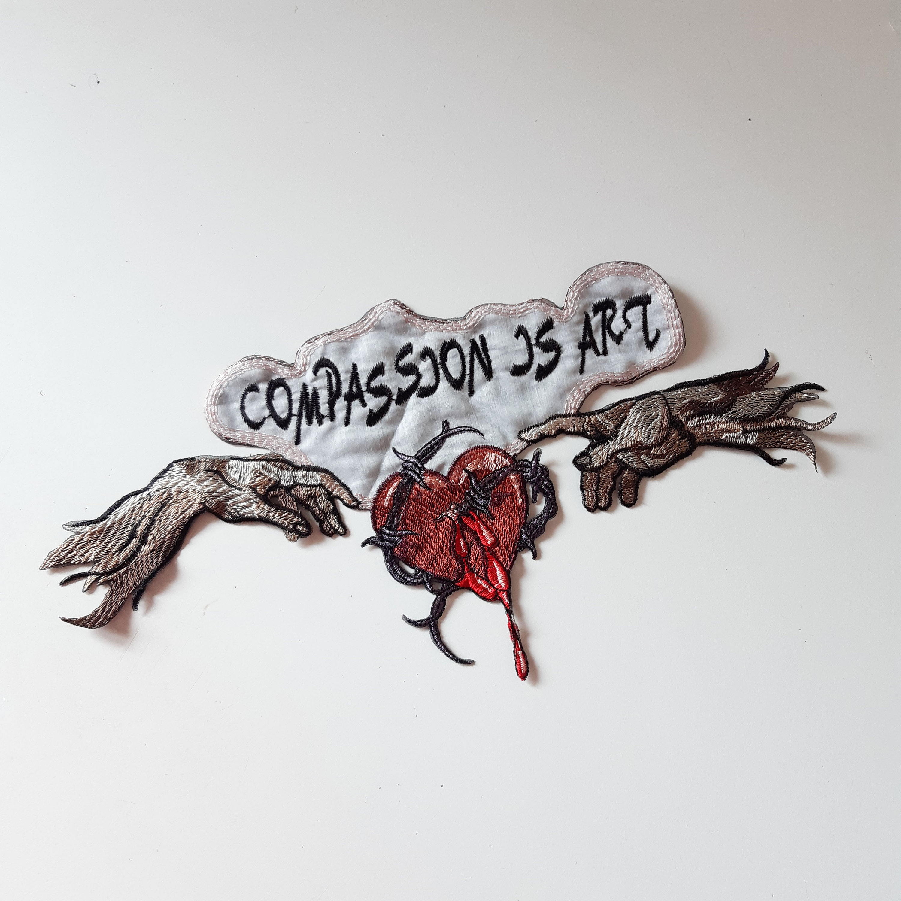 Moks418(p) Embroidered Patch - Compassion is Art - Sacred Heart of ...