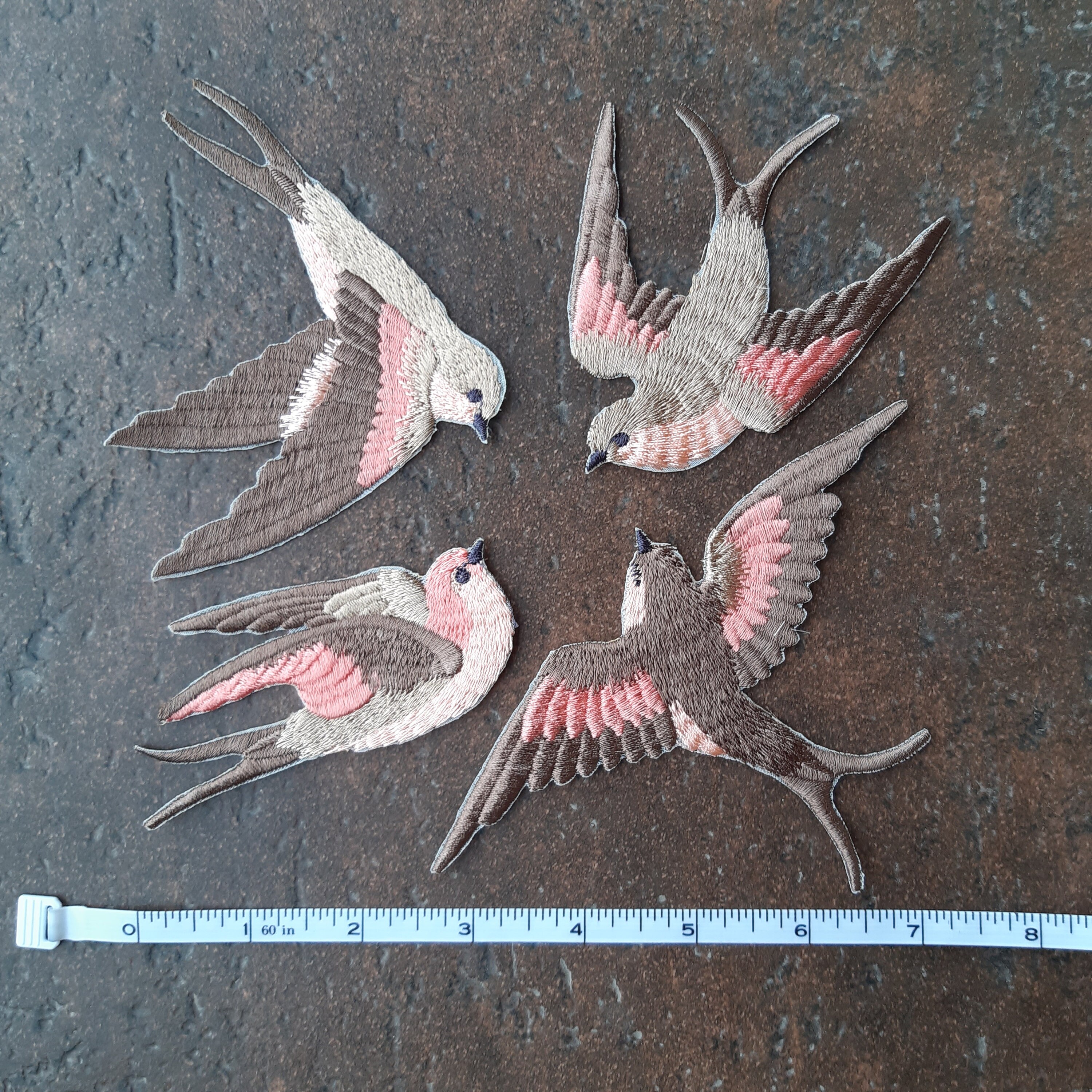 Moks401 Set of 4 Pcs Bird Patch Pink Swallows Aesthetic - Etsy