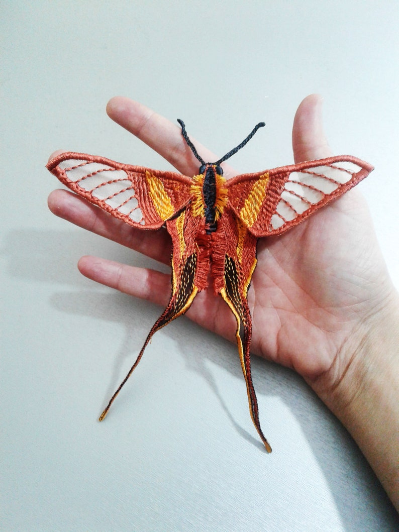 Moks169(p) Rust Butterfly Embroidered Patch, Not-quite Orange Color - Etsy