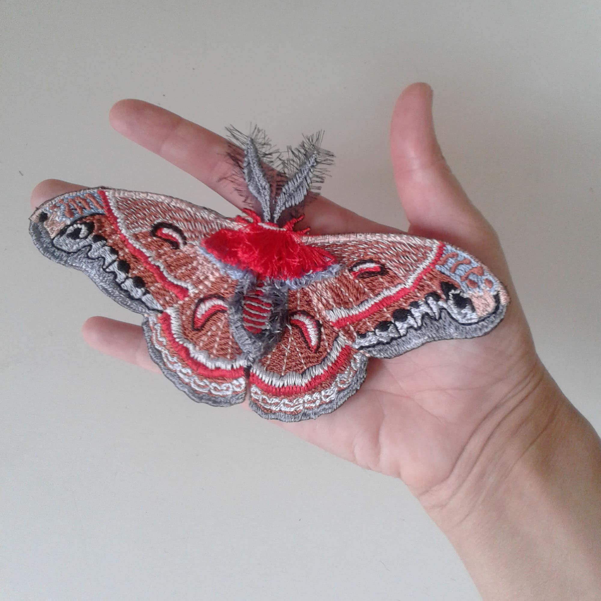 Moks214p moth embroidered patch | Etsy