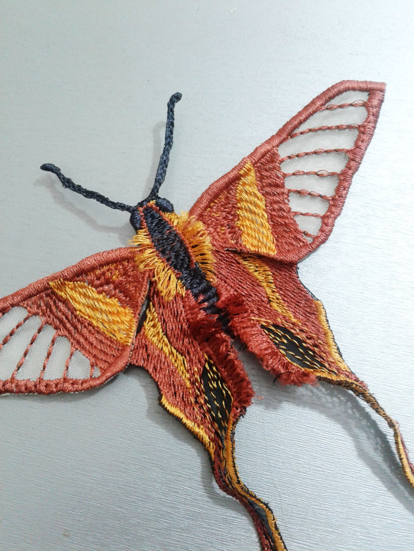 Moks169(p) Rust Butterfly Embroidered Patch, Not-quite Orange Color - Etsy