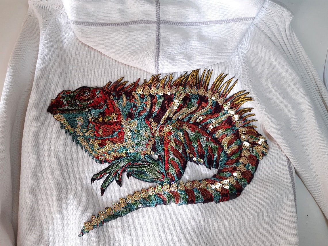 Moks299(p) Iguana Large Patch Embroidered Patch Fashion Patch - Etsy