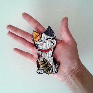 Alisia3 Cat Maneki-neko Embroidered Patch - Etsy