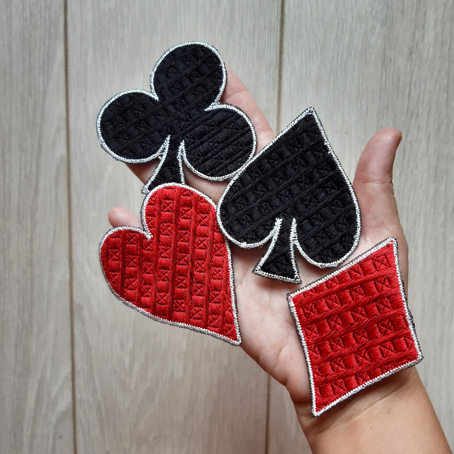 Moks475 Set Card Suit Embroidery Patch Playing Card Suits - Etsy