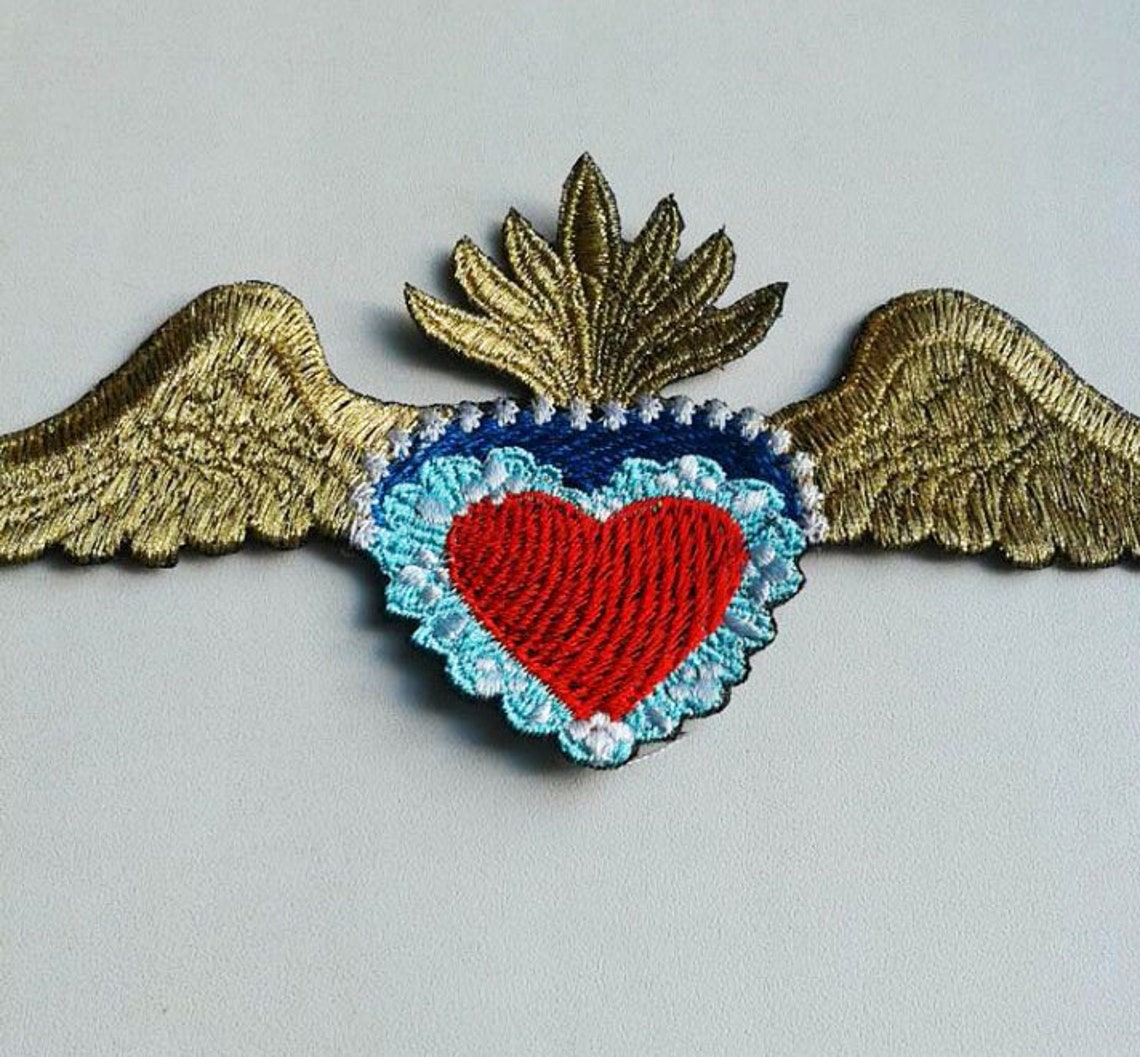 Moks119p Sacred Heart Milagro Embroidered Patch - Etsy