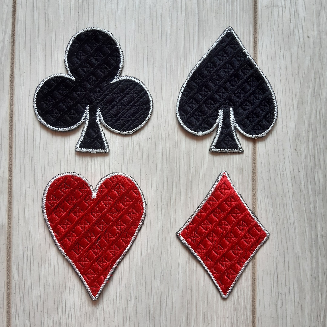 Moks475 Set Card Suit Embroidery Patch, Playing Card Suits, Spades ...
