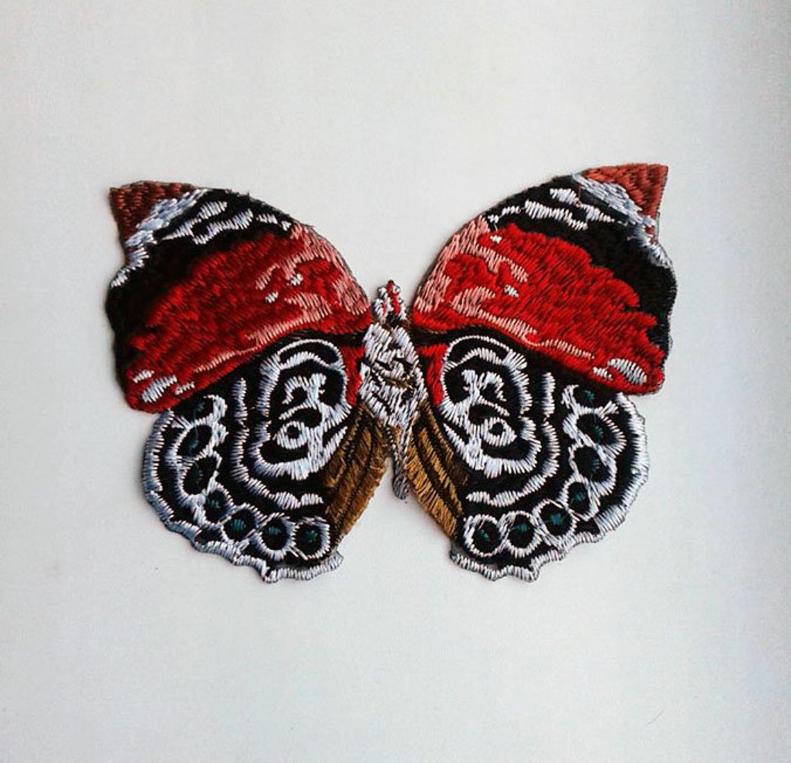 Moks107(p) Butterfly 88 Diaethria Anna (big) Insect Embroidered Patch ...
