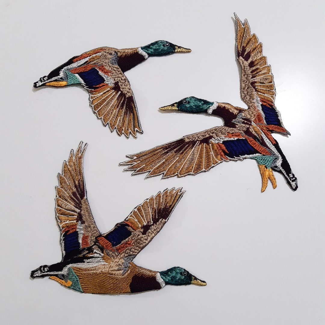 Moks613 Set Wild Ducks Drake Natural Embroidered Patch, Mallard Patch ...