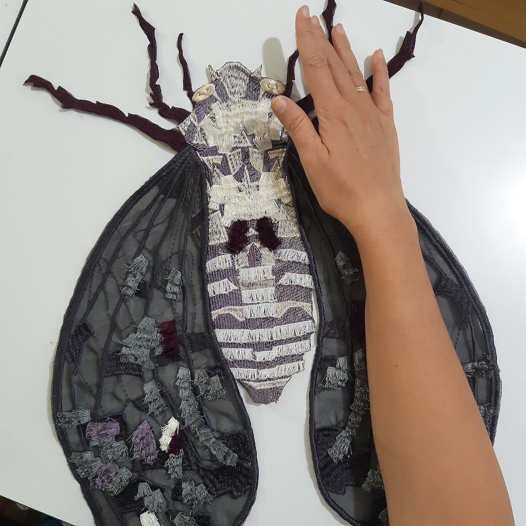 Moks616 Large Patch, Giant Insect Cicada Moth Embroidery Patch ...