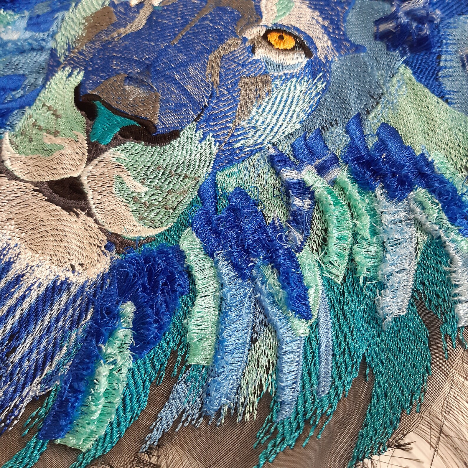 Moks370p Large Patch Animal Patch Blue Lion Patch | Etsy