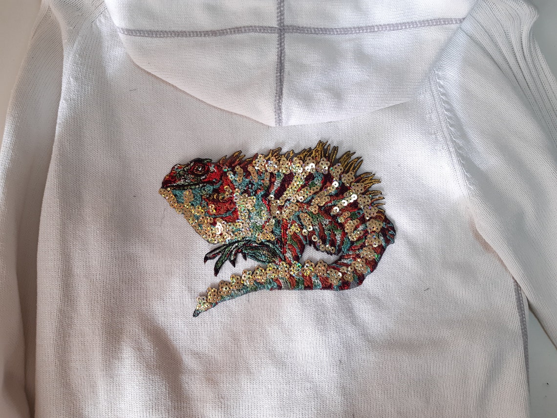 Moks300(p) Iguana Embroidered Patch, Animal Patch - Etsy