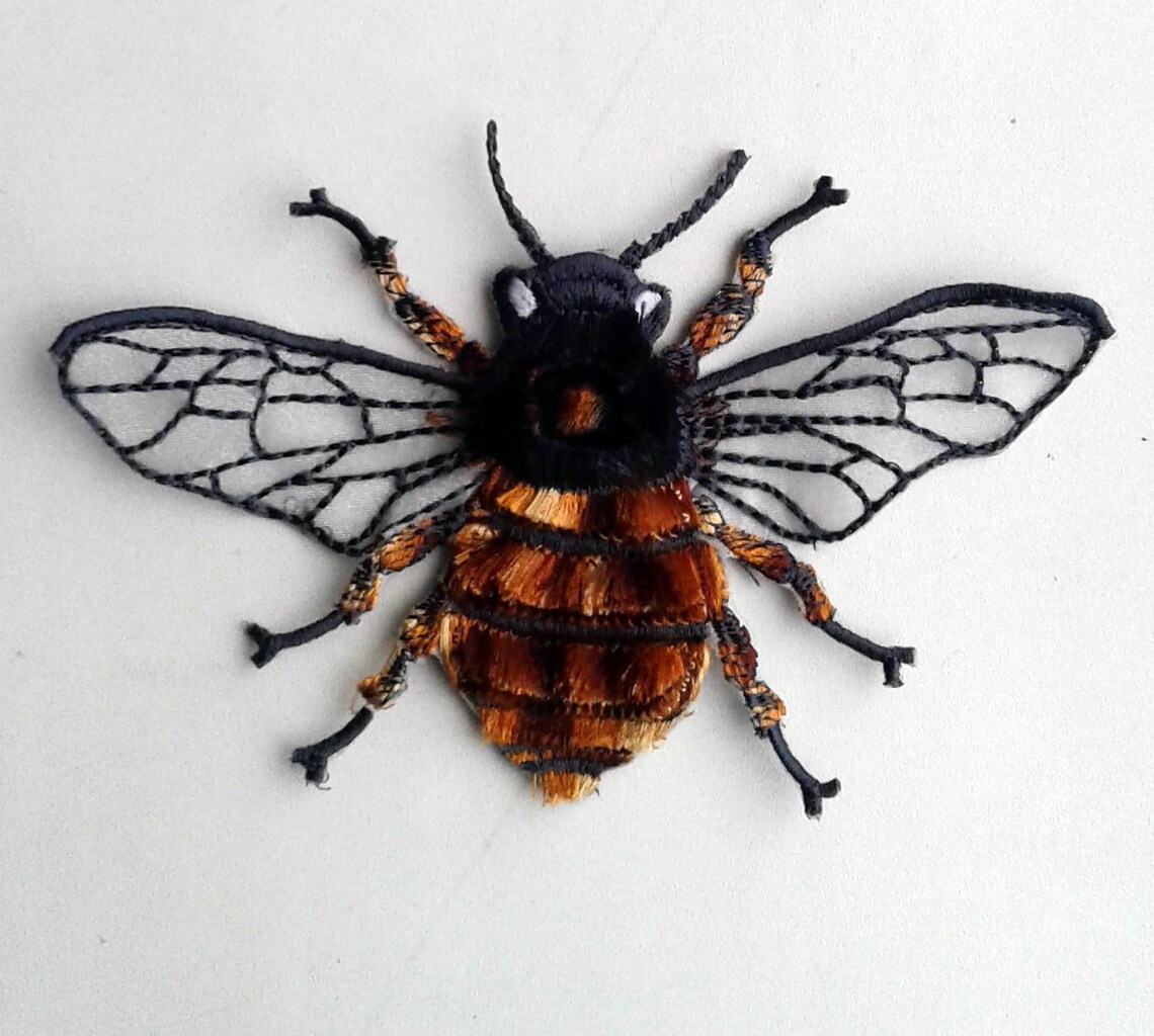 Moks17p Velvet Bee Insect Embroidery Patch - Etsy