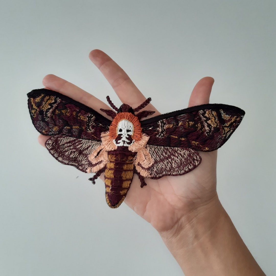 Moks(p)387 Large Patch, Dead Head Moth, Insect Embroidered Patch ...