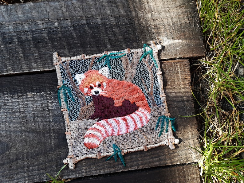 Moks309(p) Red Panda Raccoon Embroidered Patch, Animal Patch - Etsy